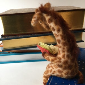 Needle Felt Giraffe Bookworm - Etsy UK