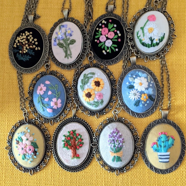 Embroidered Necklace - Etsy