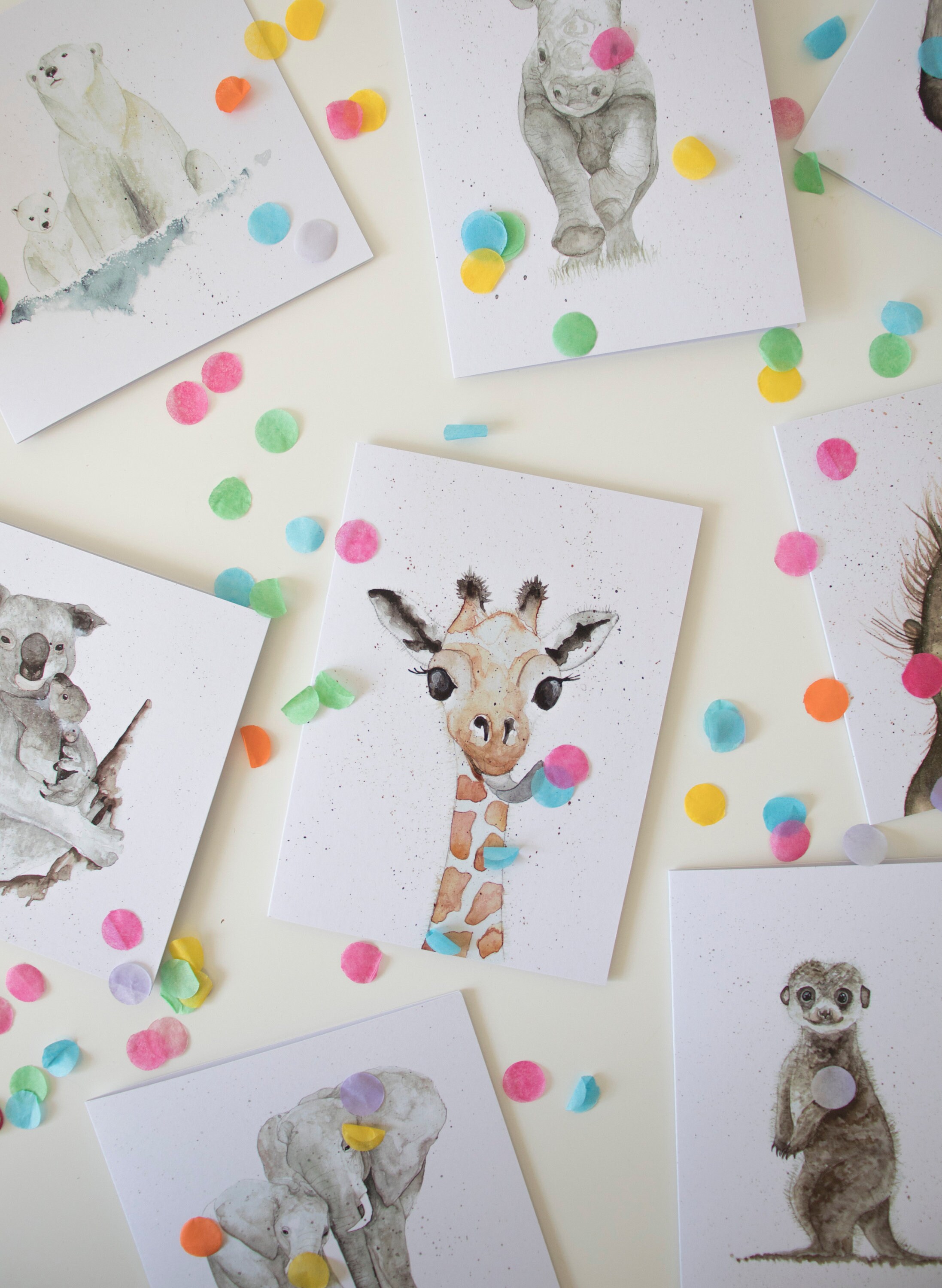 Watercolour Rhino Card Baby Rhino Birthday Card Blank Card Watercolour ...