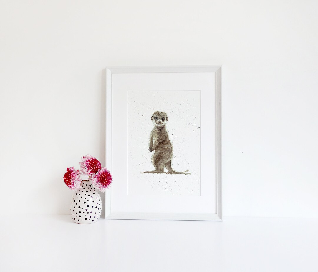 Watercolour Meerkat Print | Watercolour Baby Meerkat | Baby Meerkat ...
