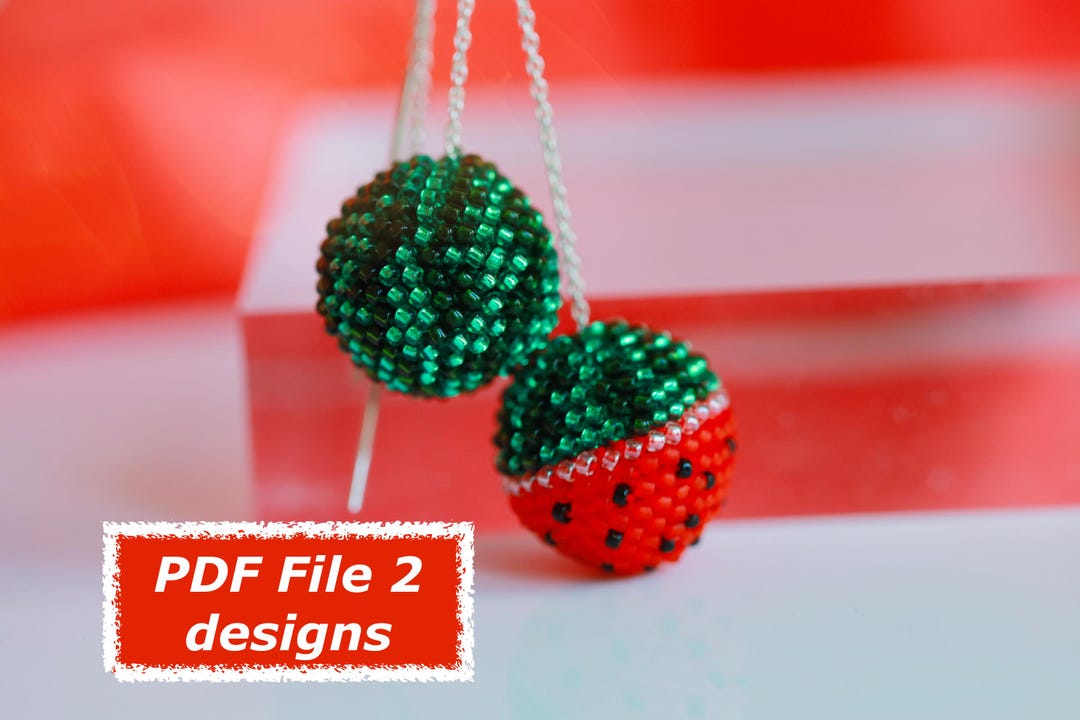 Watermelon Bead Crochet Pattern: Summer Earrings, Keychain (PDF Pattern ...