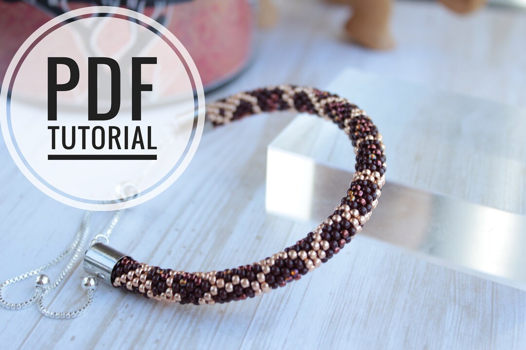PDF Bead Crochet Tutorial, DIY Leopard Bracelet, Animal Print Bracelet ...