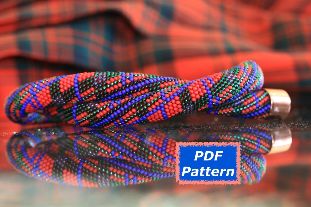 Tartan Bead Crochet Pattern: DIY Necklace, Bracelet (PDF Download) - Etsy
