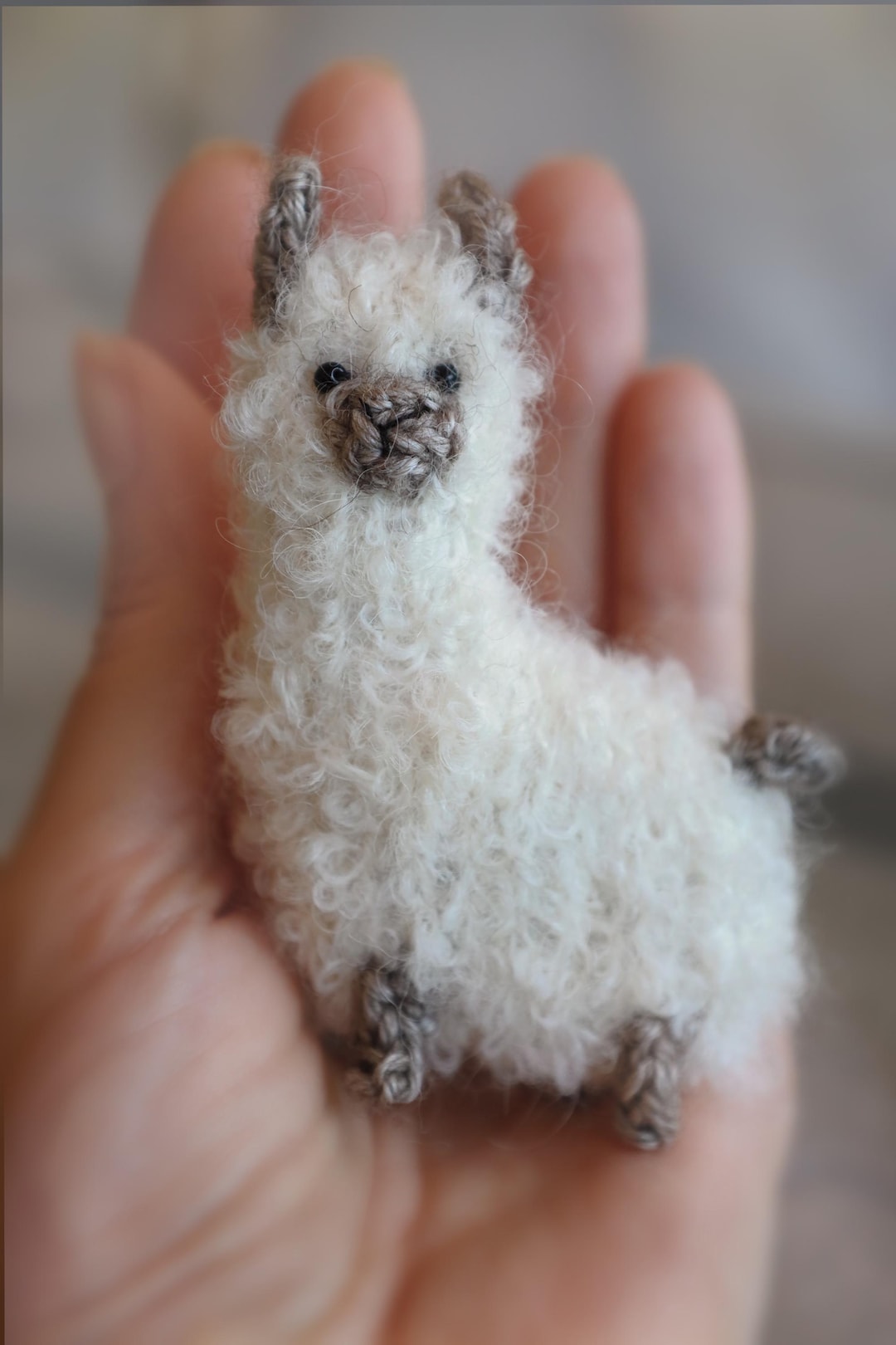 Hand-knit Miniature Realistic Alpaca Toy–100% Alpaca Yarn-collectible ...
