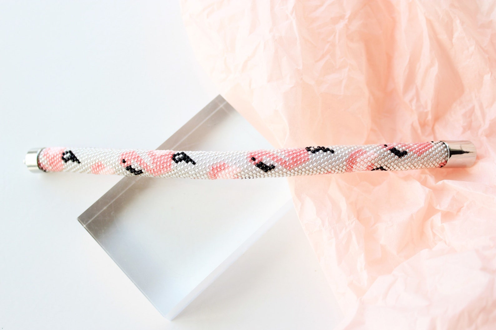 Flamingo Bracelet, Handmade Bracelet, Bead Crochet Bracelet, Beaded ...