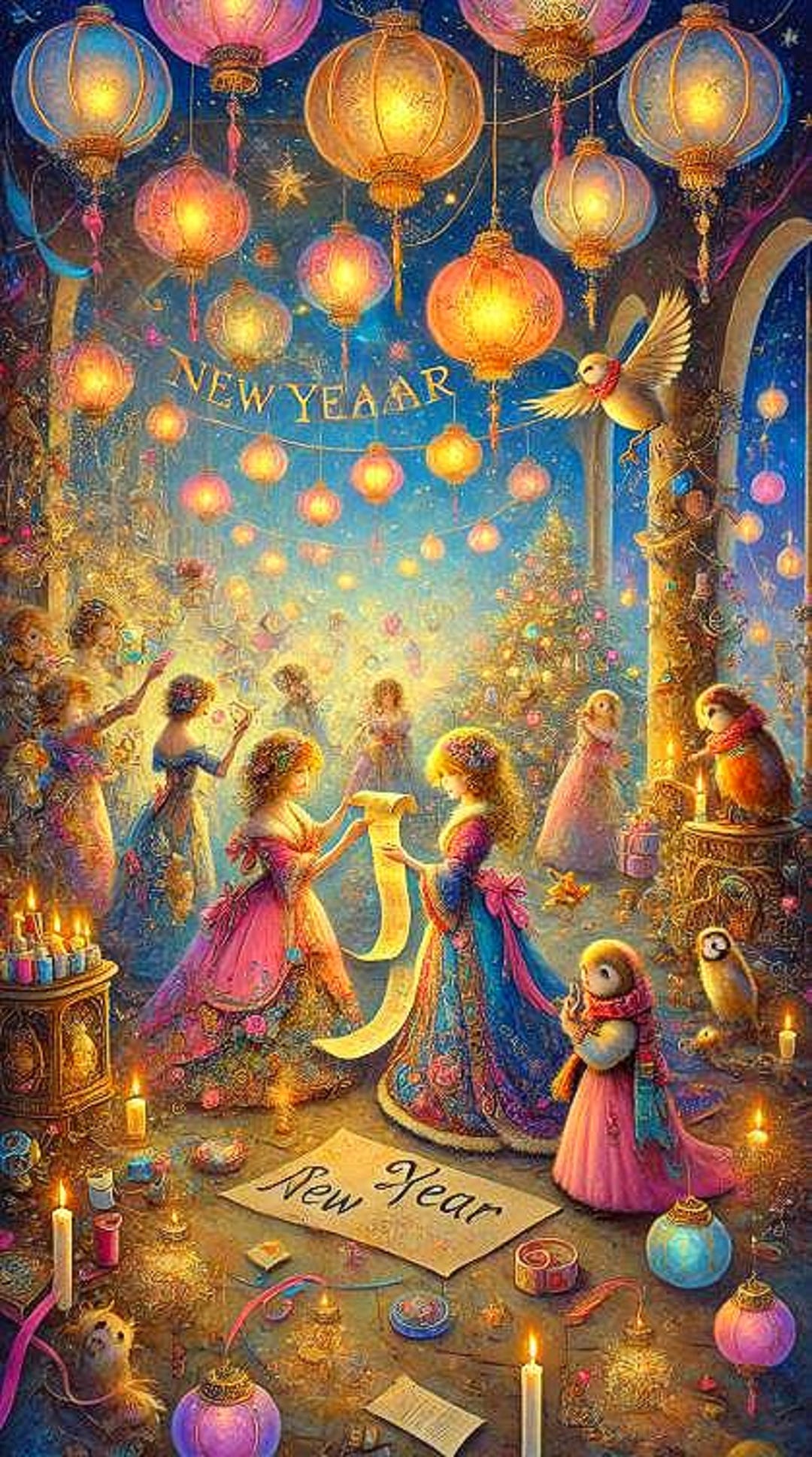 A Bright Modern Impressionist New Year Printable Card Inspired by Light ...