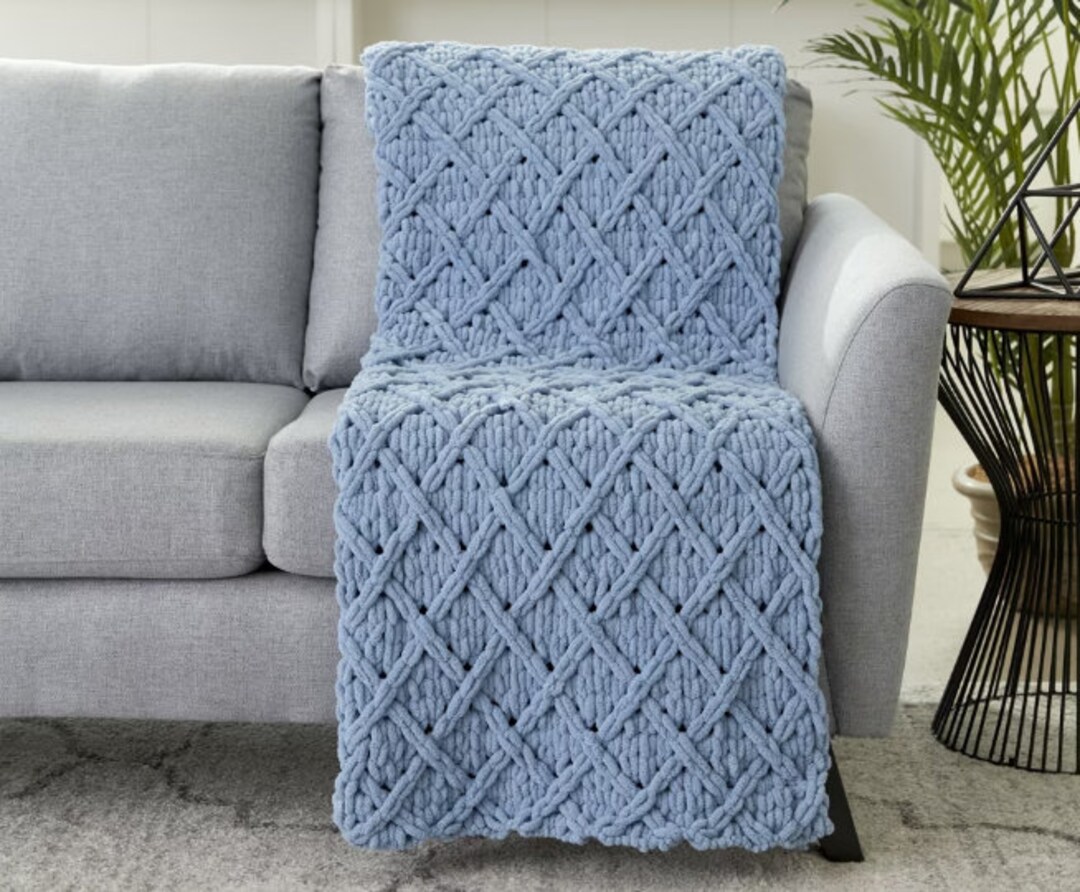Blue Baby Blanket Knitting Pattern PDF Easy Knit Pattern for Beginners ...
