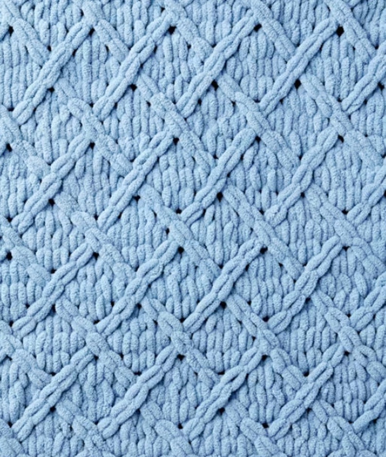 Blue Baby Blanket Knitting Pattern PDF Easy Knit Pattern - Etsy