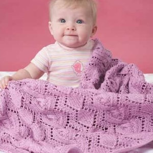 Pink Baby Blanket Knitting Pattern PDF Easy Knit Pattern for Crochet ...