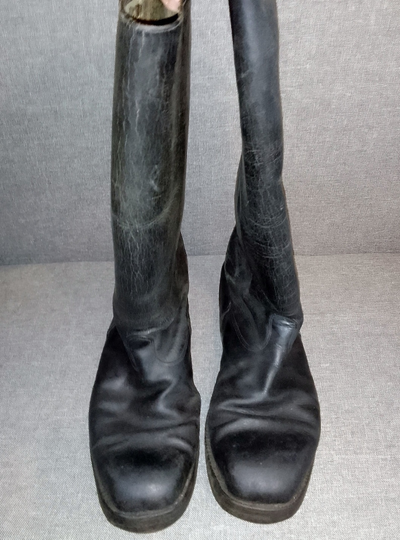 WW2 Red Army Long Marching Boots With Cymbals, USSR Old Vintage Hard ...