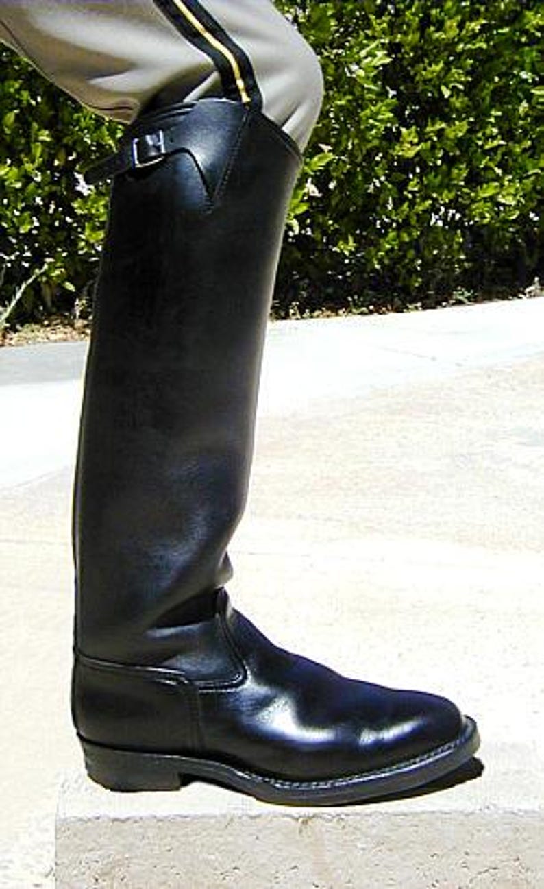 60s German Officer Army Military Police Knee High Long Pull on Black ...