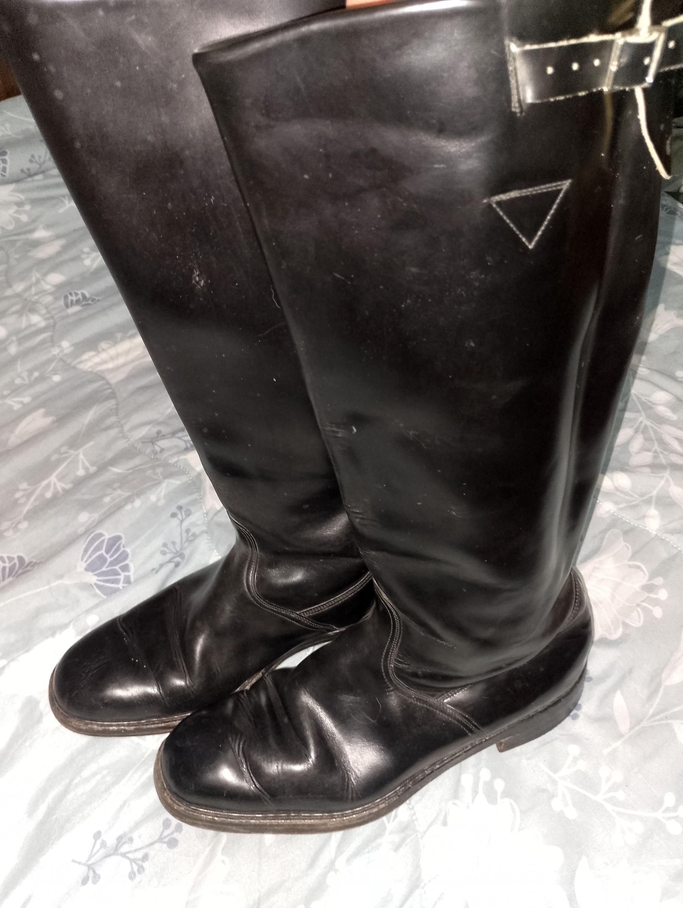 60s German Officer Army Military Police Knee High Long Pull on Black ...