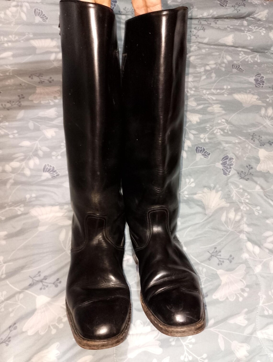 60s German Officer Army Military Police Knee High Long Pull on Black ...