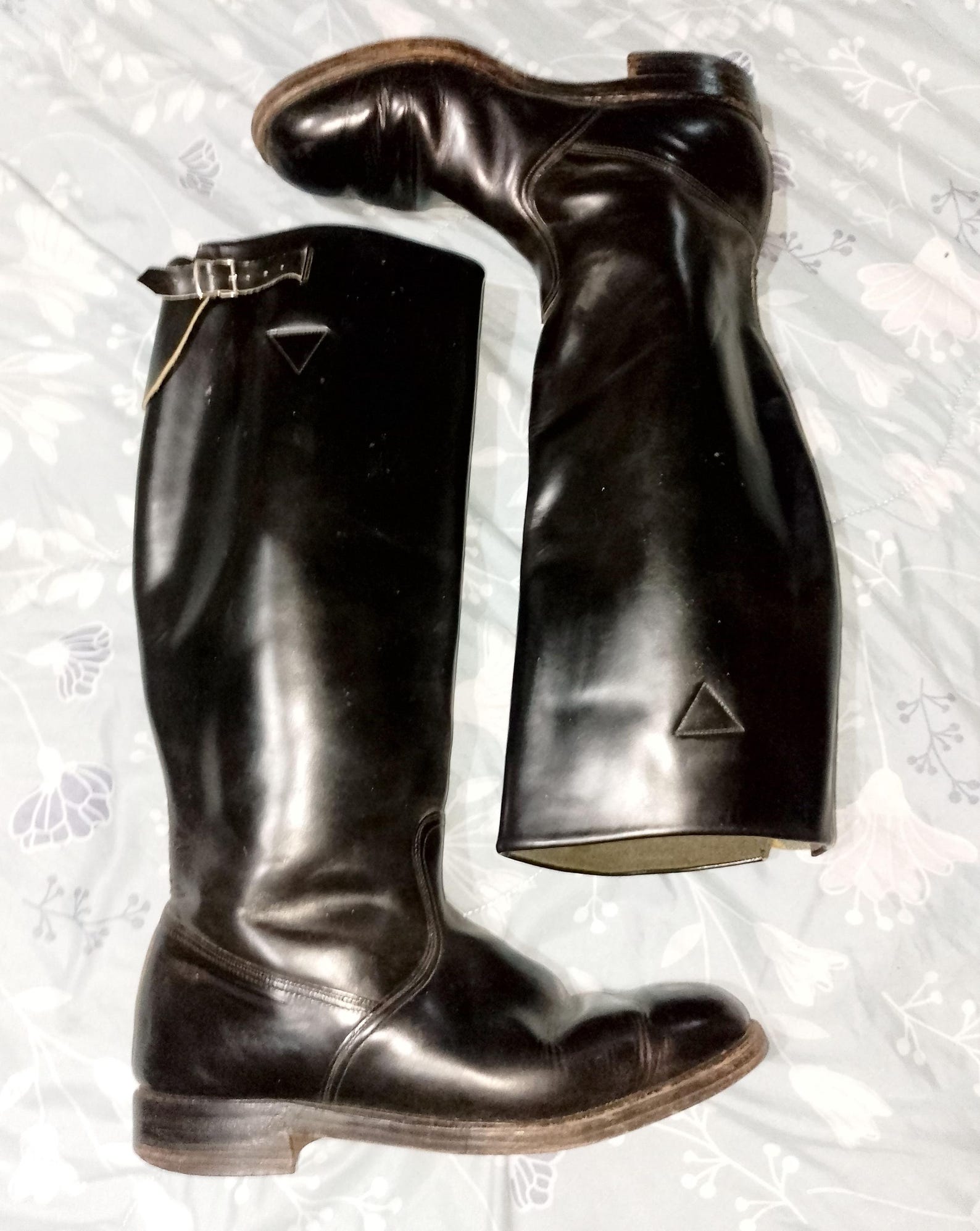 60s German Officer Army Military Police Knee High Long Pull on Black ...