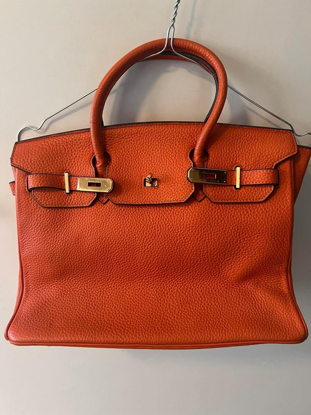 HERMES BIRKIN 35 Vintage Orange Buffalo Leather Togo Satchel Handbag ...