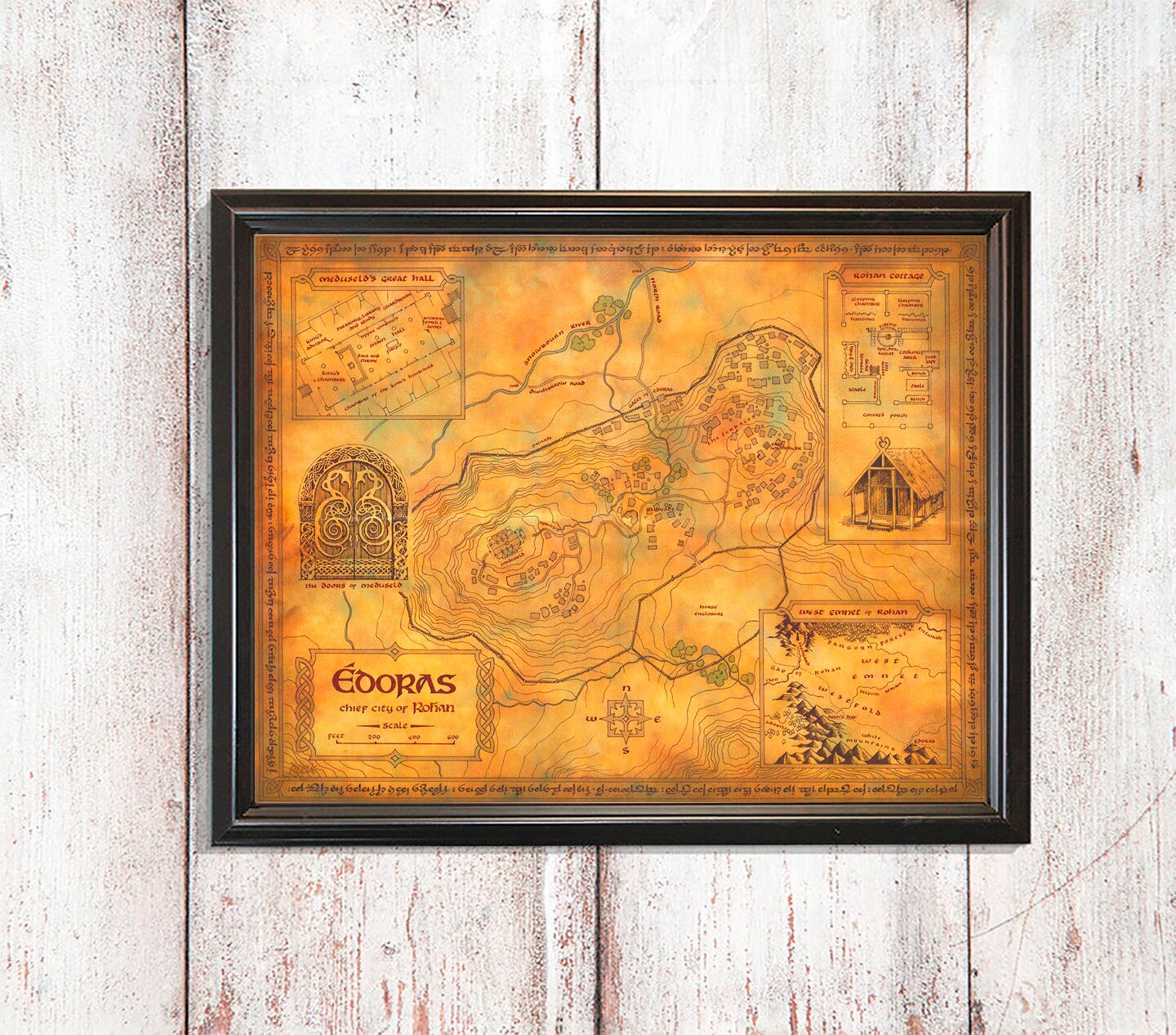 The Edoras map Tolkien map middle earth map the lord of the | Etsy