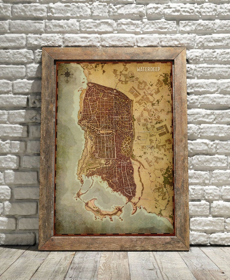 Waterdeep map Swords Coast map Dungeons Dragons D&D DnD | Etsy