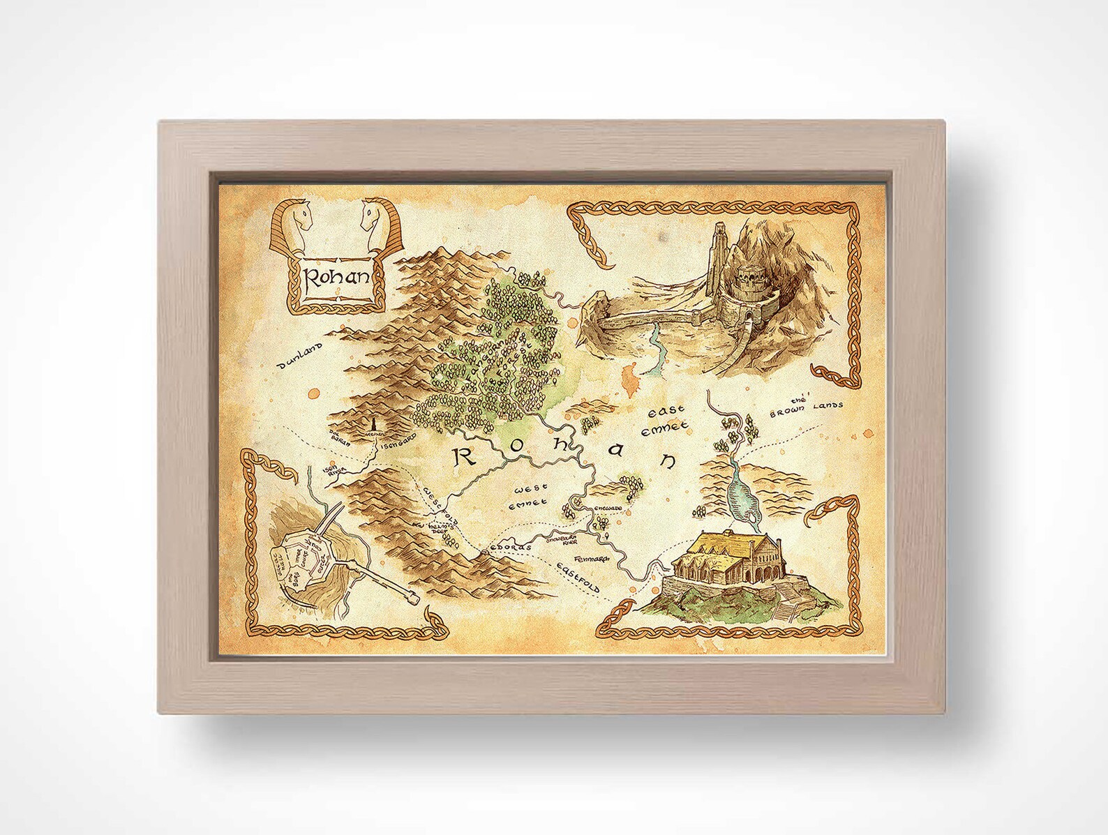 The Rohan Map Tolkien Map Middle Earth Map the Lord of the | Etsy Canada