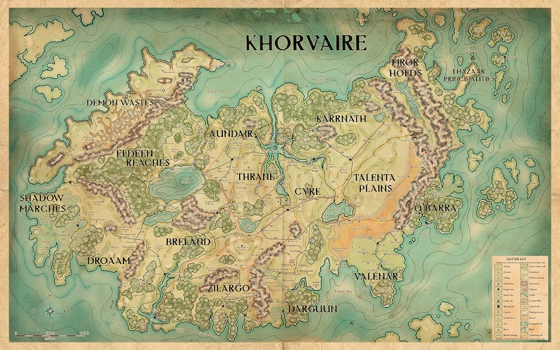 Khorvaire map Eberron print Dungeons n Dragons DnD print | Etsy