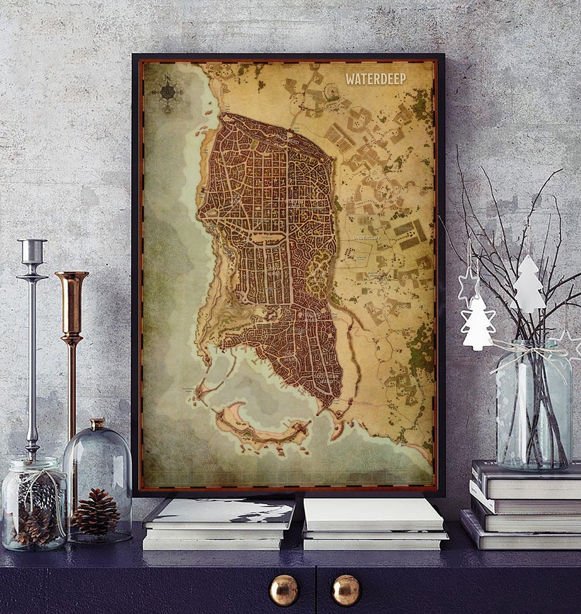 Waterdeep map Swords Coast map Dungeons Dragons D&D DnD | Etsy