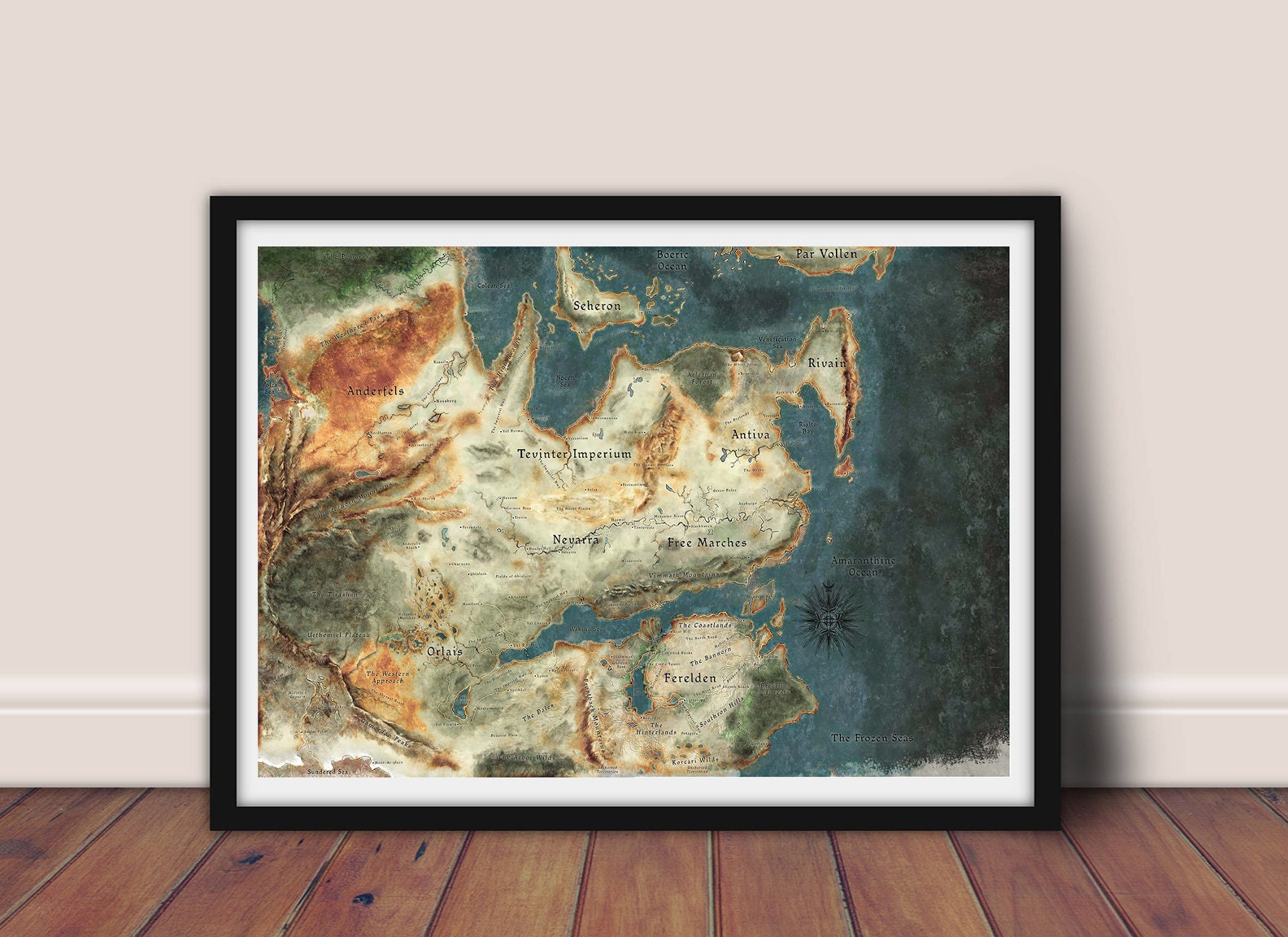Dragon Age Map Map of Thedas Orlais Map Ferelden Map | Etsy