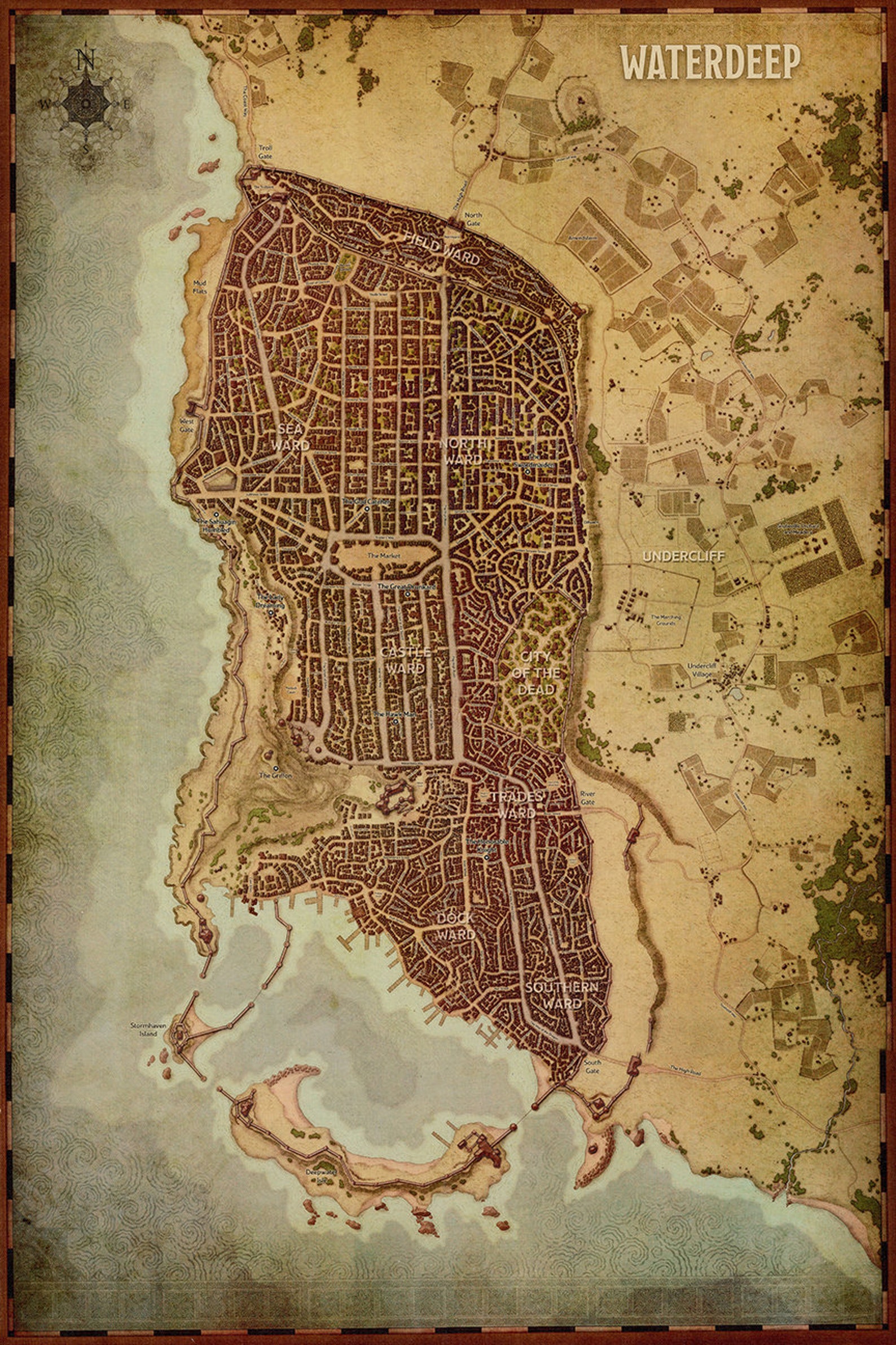 Waterdeep map Swords Coast map Dungeons Dragons D&D DnD | Etsy