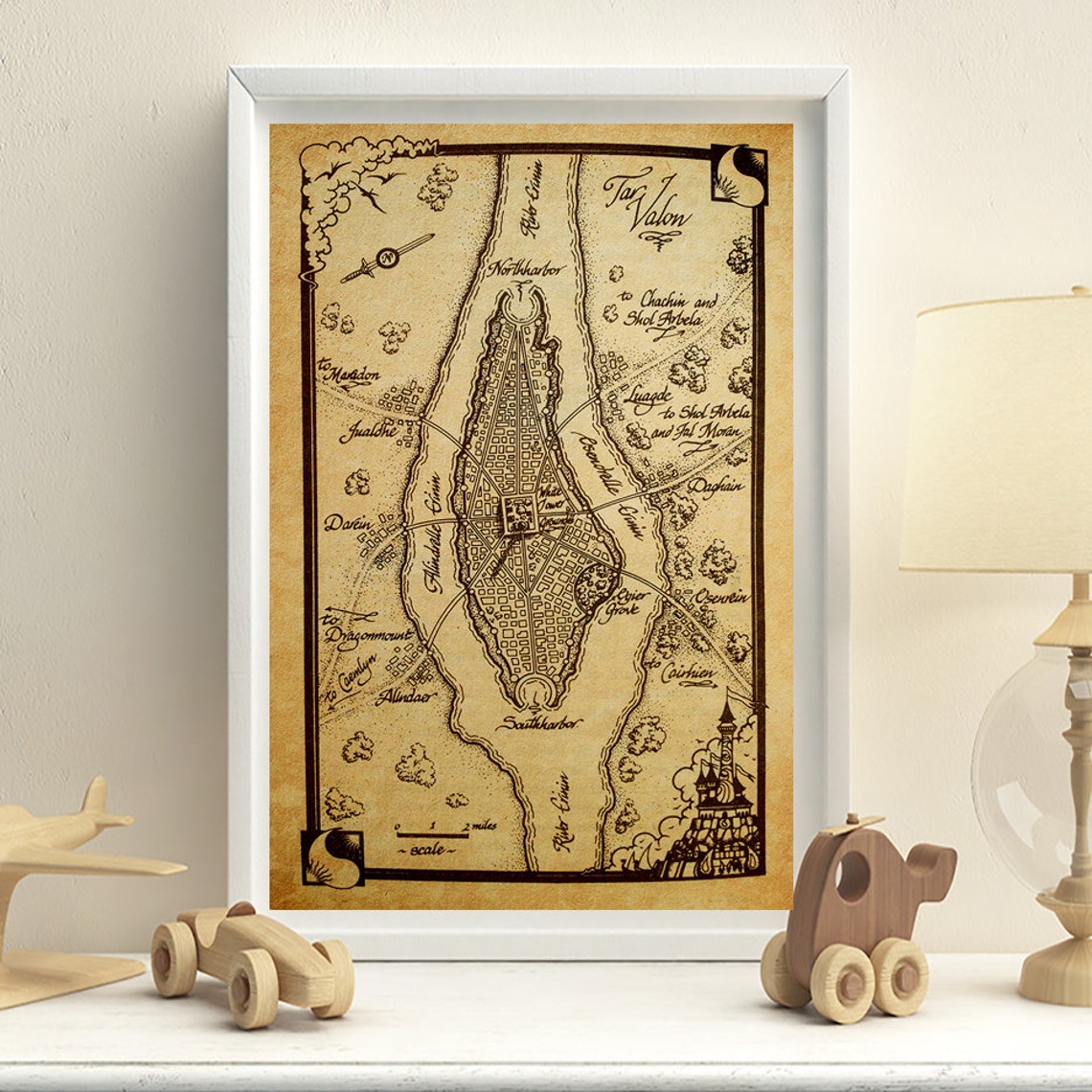 Tar Valon map WoT tWoT The Wheel of Time Map Aes Sedai | Etsy