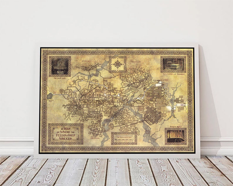 The Moria Map Tolkien Map Middle Earth Map the Lord of the | Etsy