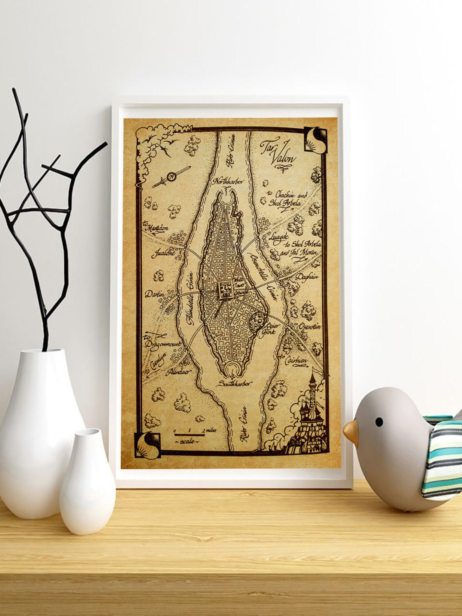 Tar Valon map WoT tWoT The Wheel of Time Map Aes Sedai | Etsy