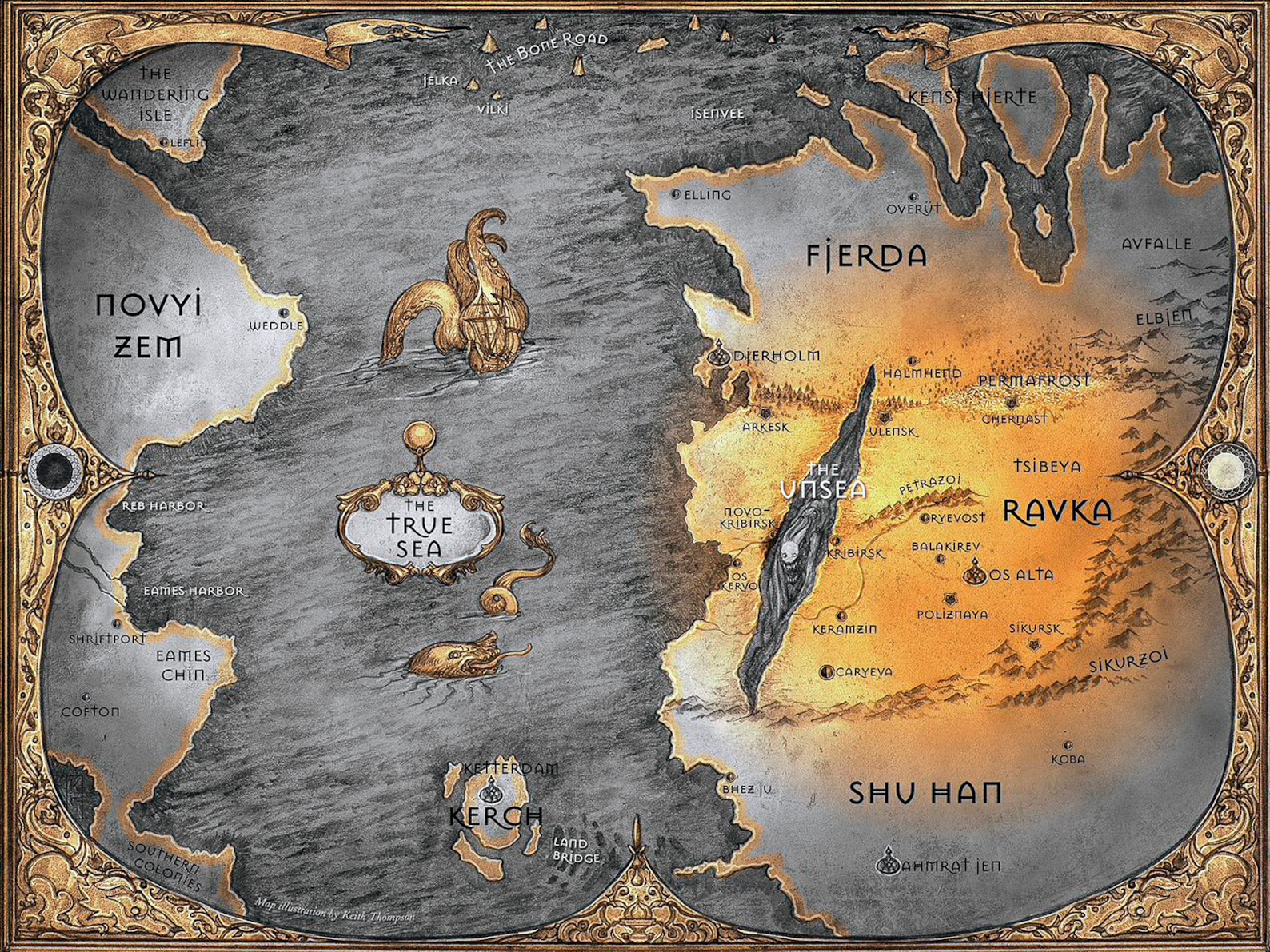 The Grishaverse map Leigh Bardugo worlds Shadow and Bone | Etsy