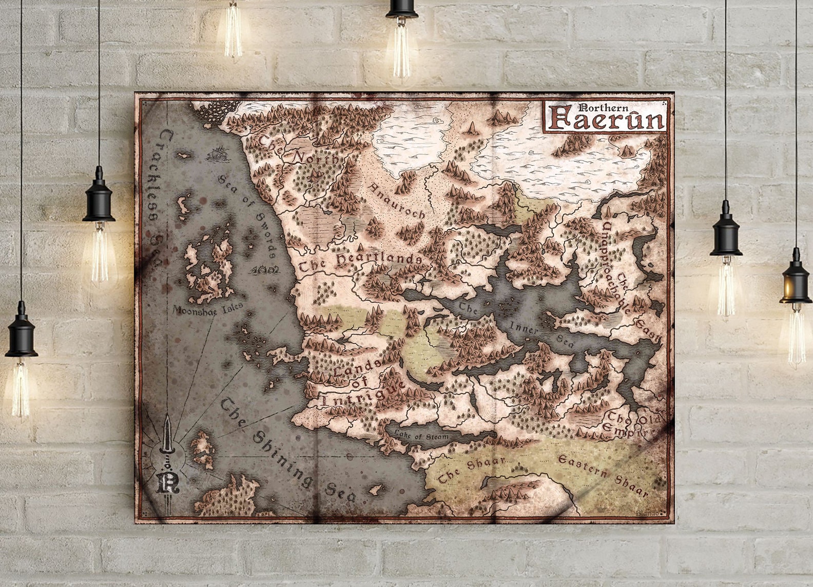 Swords Coast map Dungeons Dragons D&D DnD Forgotten Realms | Etsy