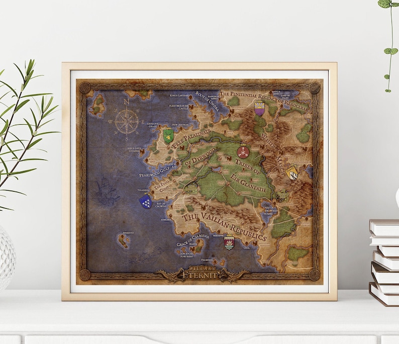 Pillars of Eternity Map World of Eora Eastern Reach of Eora | Etsy