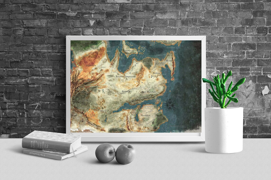 Dragon Age Map Map of Thedas Orlais Map Ferelden Map | Etsy