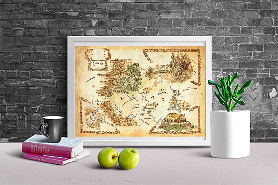 The Rohan Map Tolkien Map Middle Earth Map the Lord of the | Etsy Canada