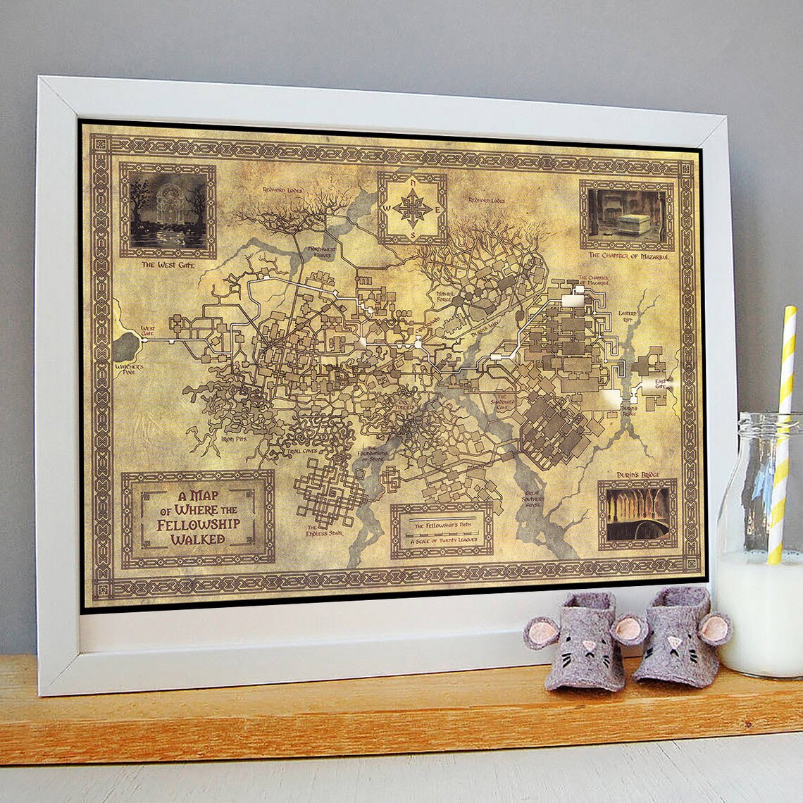 The Moria Map Tolkien Map Middle Earth Map the Lord of the | Etsy UK