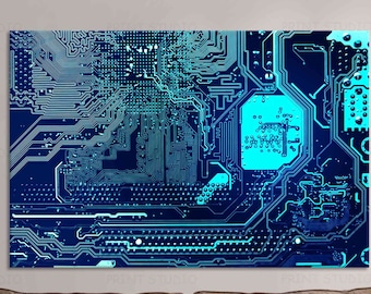 Computer Circuit Wall Art - Etsy