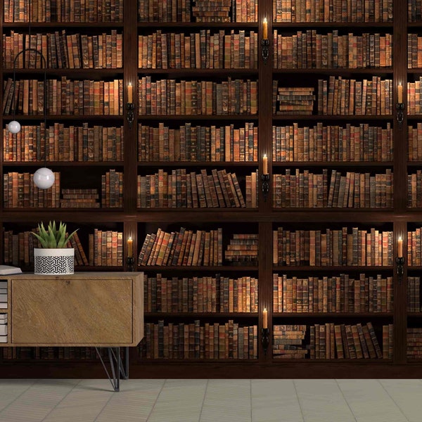 Library Wallpaper - Etsy