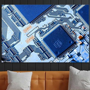 Circuit Layout Electronics Wall Art Chip Huge Large Canvas - Etsy