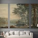 Large Old Trees Historical Mountain Panoramic Landscape Mural Victorian ...