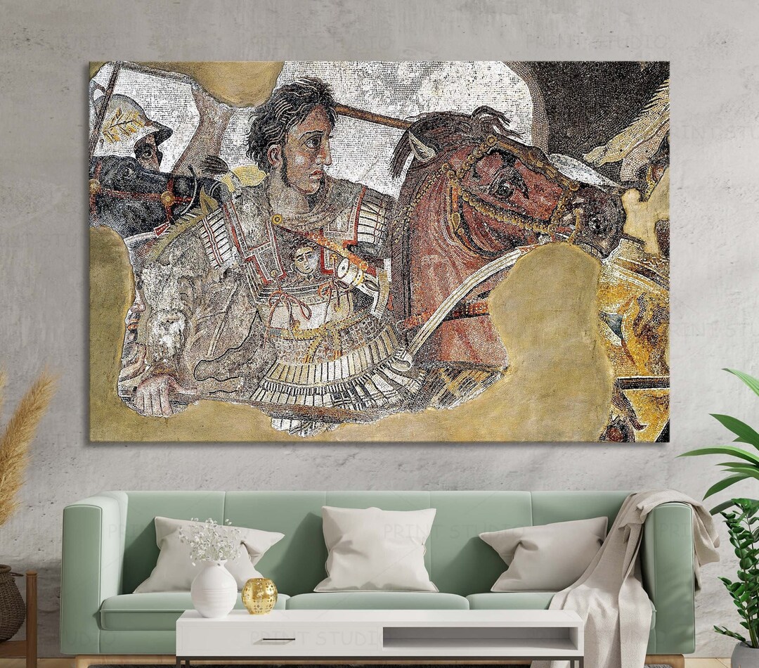 Alexander the Great Reproduction Mosaic in Pompeii Ancient Greek Battle ...