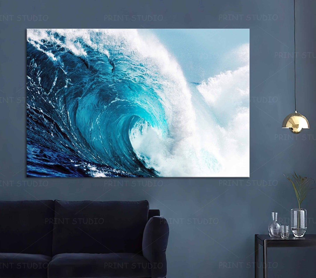 Big Blue, Wave Ocean, Wall Art Surf, Canvas Beach, Photography Print ...