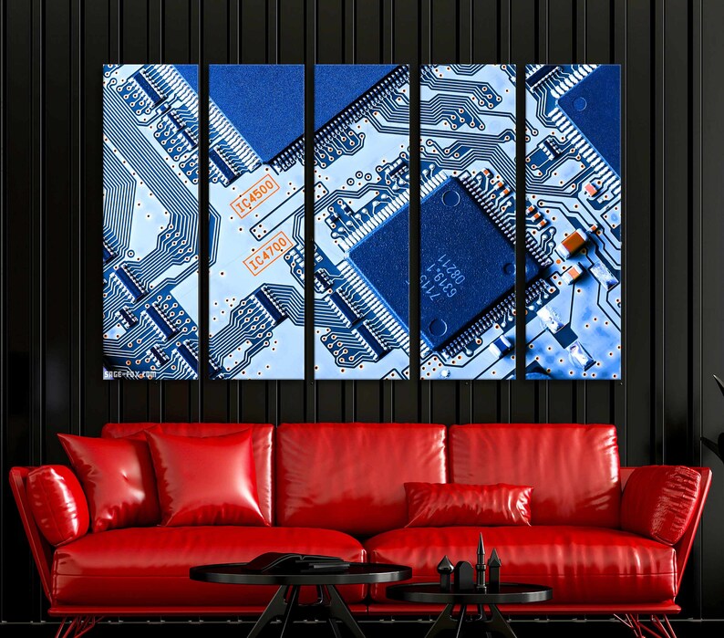 Circuit Layout Electronics Wall Art Chip Huge Large Canvas - Etsy