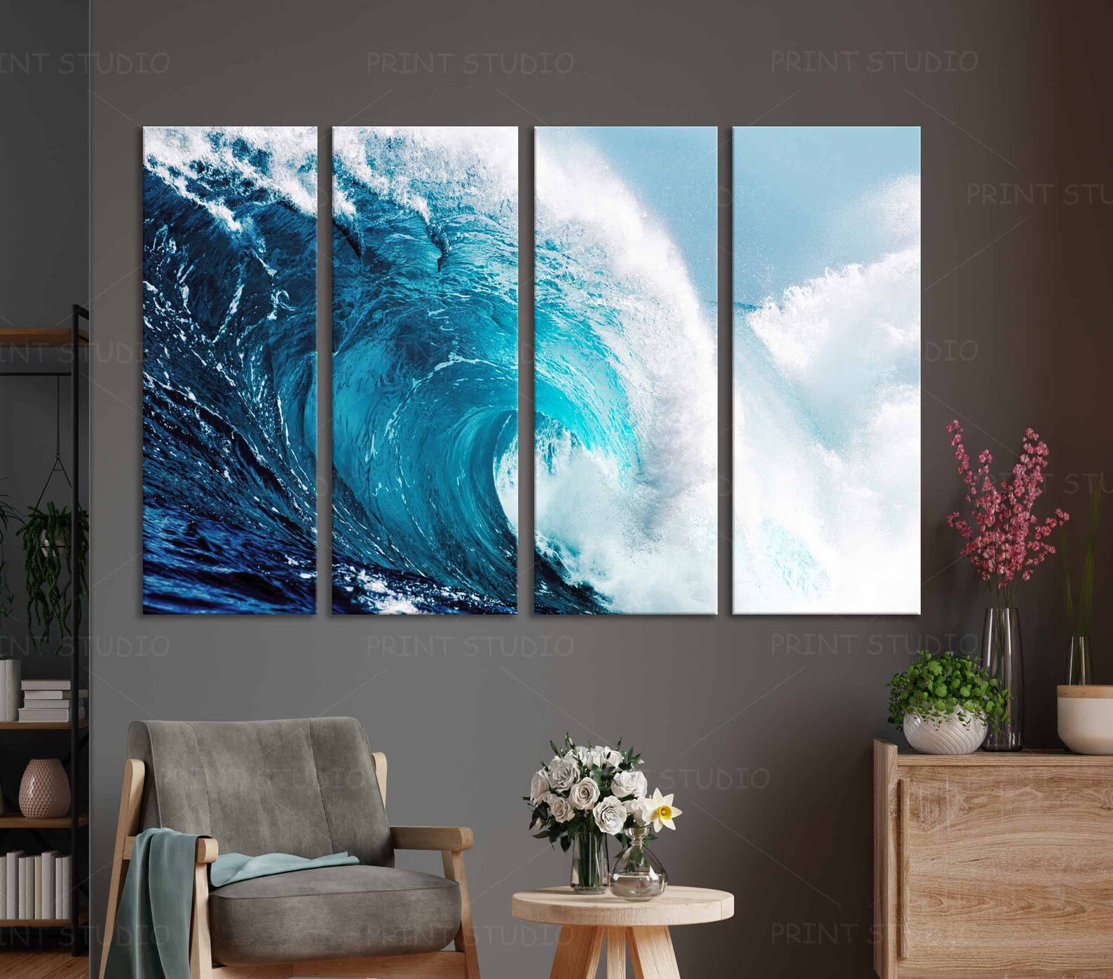 Big Blue, Wave Ocean, Wall Art Surf, Canvas Beach, Photography Print ...