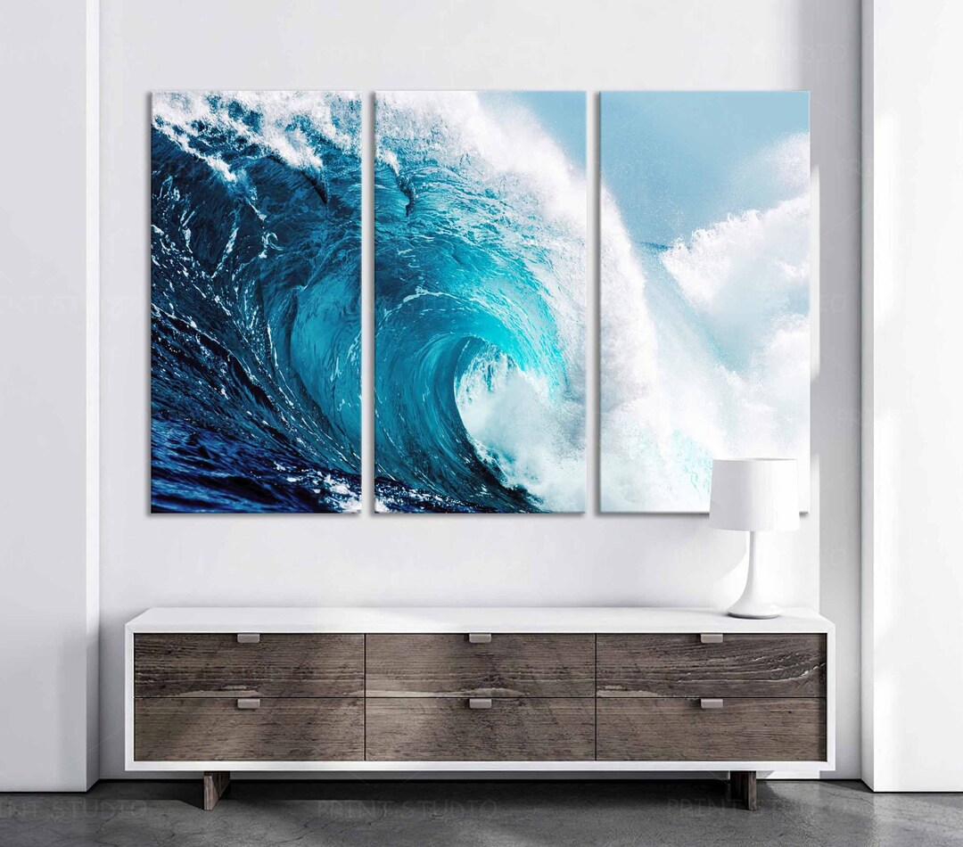 Big Blue, Wave Ocean, Wall Art Surf, Canvas Beach, Photography Print ...