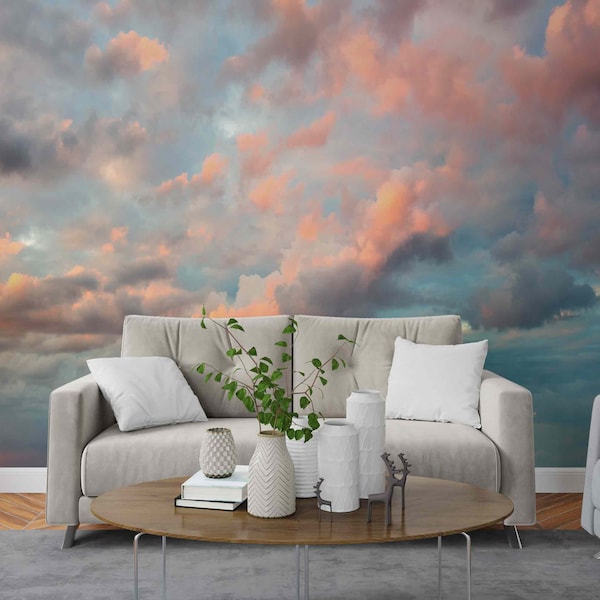 Vintage Clouds Wallpaper - Etsy