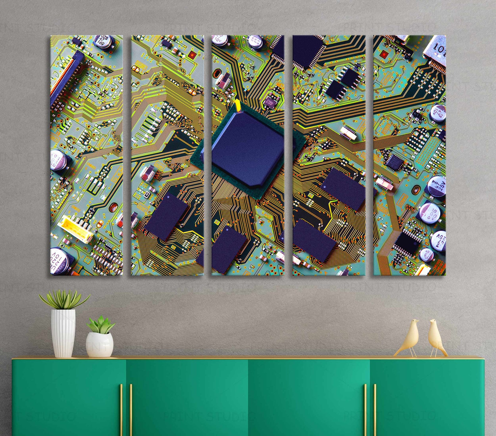 Circuit Layout Electronics Wall Art Chip Huge Large Canvas - Etsy