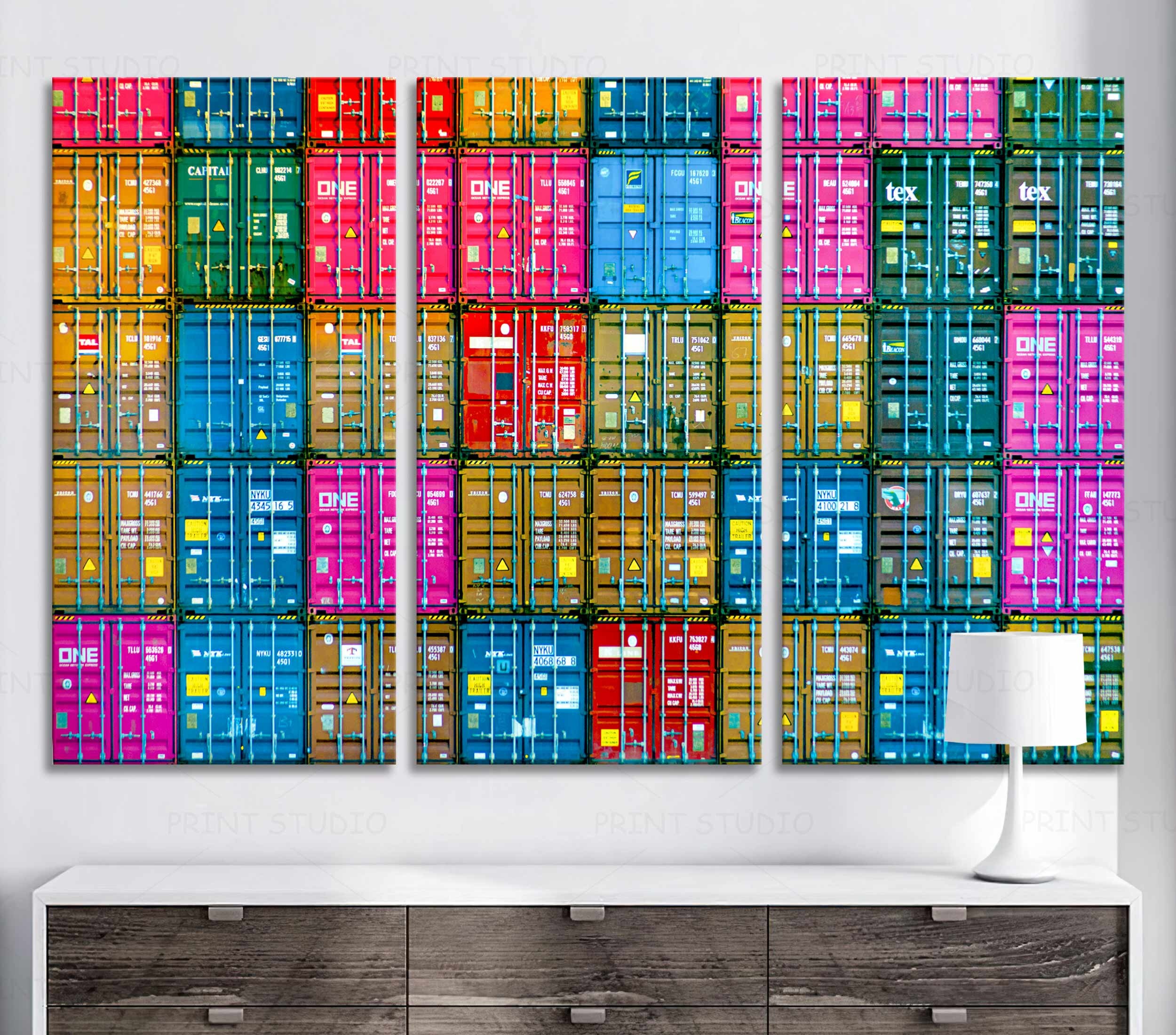 Containers Wall Art Christmas Gift Water Logistic Pictures - Etsy