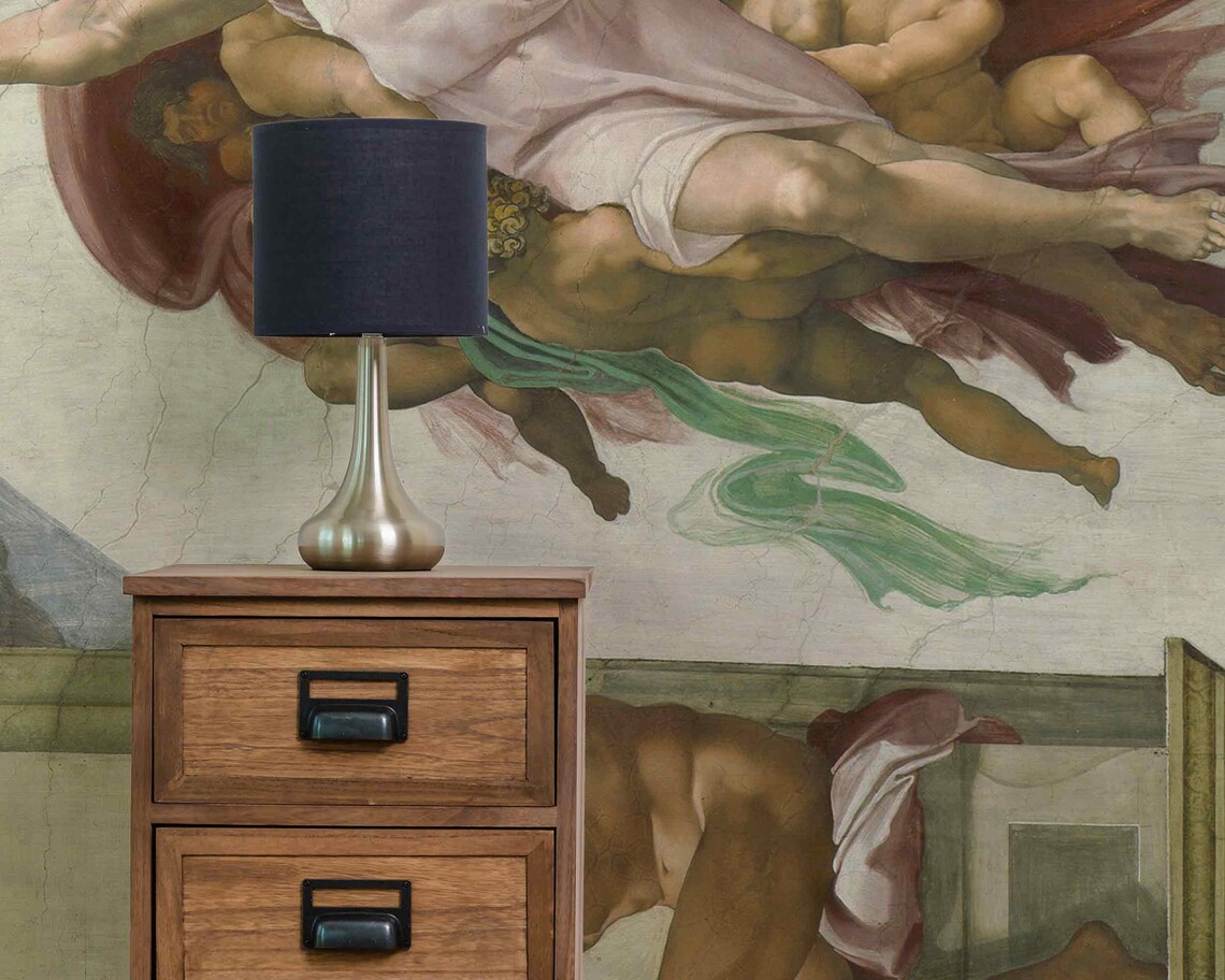 Creation of Adam Michelangelo Wallpaper Self-adhesive Fabric Non-woven ...