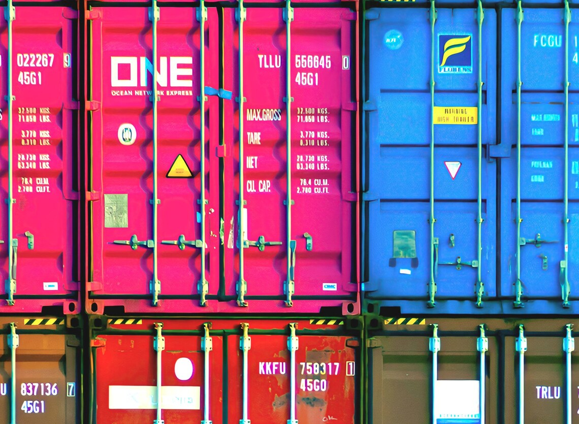 Containers Wall Art Christmas Gift Water Logistic Pictures Poster ...