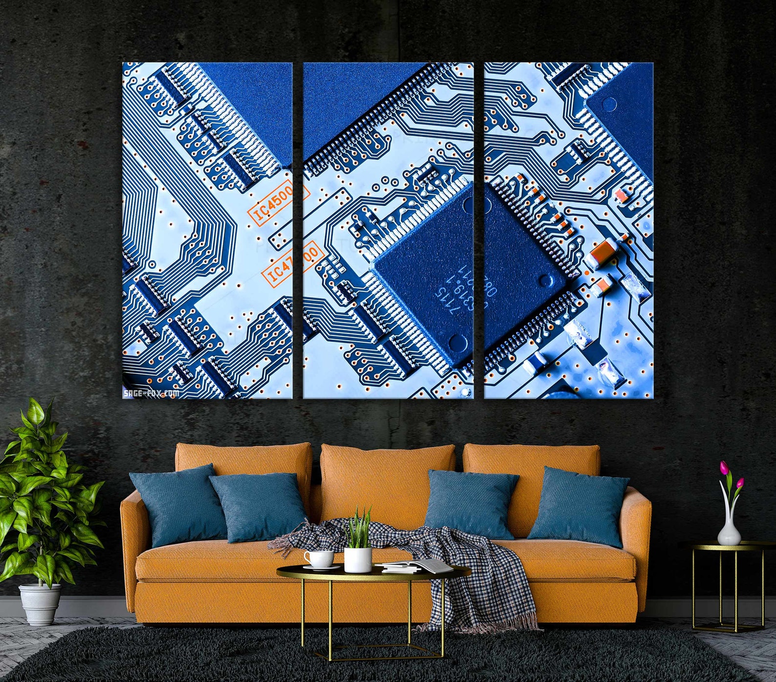Circuit Layout Electronics Wall Art Chip Huge Large Canvas - Etsy